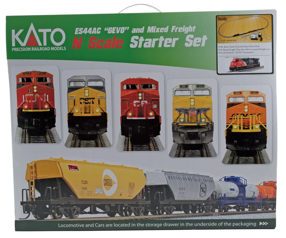 Quality Meets Value: Shop Kato GE ES44AC GEVO Mixed Freight Starter Set ...
